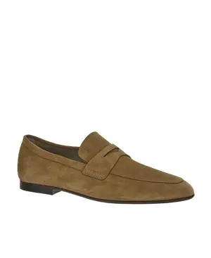 TOD'S Almond Toe Slip-on Loafers With Monogram