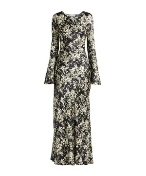 GANNI Floral Pattern Dress - Black