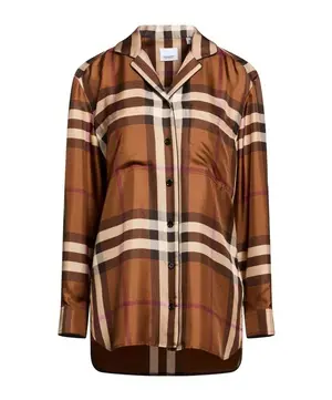 Burberry Printed Satin Long Sleeve Shirt