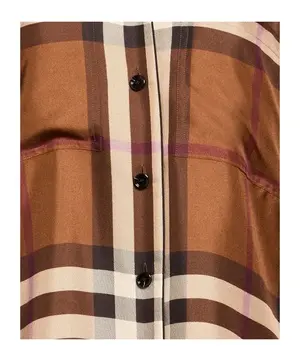 Burberry Printed Satin Long Sleeve Shirt