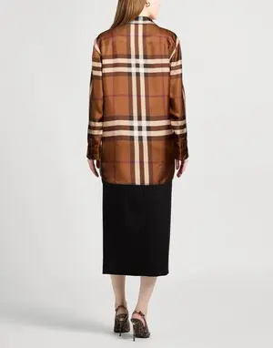 Burberry Printed Satin Long Sleeve Shirt