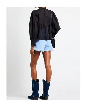 Farm Rio Long-sleeved Top With Floral Pattern And Lace Details