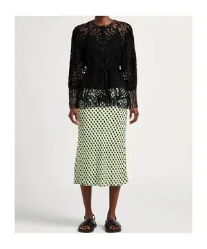 Farm Rio Lace Belted Long Sleeve Top