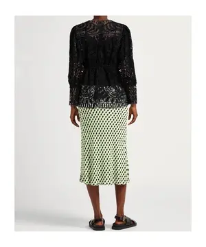 Farm Rio Lace Belted Long Sleeve Top