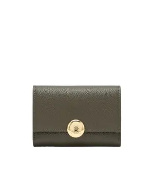 Loewe Pebble Small Vertical Wallet In Pebble Grained Calfskin - Green