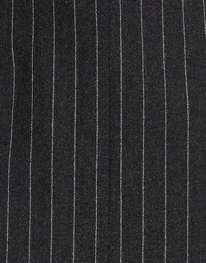 Saint Laurent Striped Wool Midi Skirt