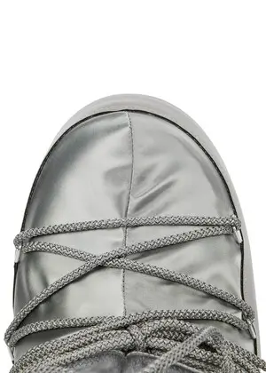 Moon Boot Padded Metallic Satin Snow Boots - Gray