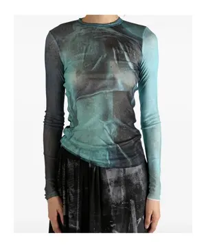 JEAN PAUL GAULTIER Abstract Print Long-sleeve T-shirt - Green