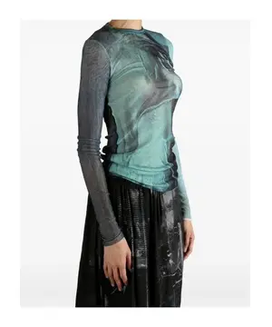 JEAN PAUL GAULTIER Abstract Print Long-sleeve T-shirt - Green