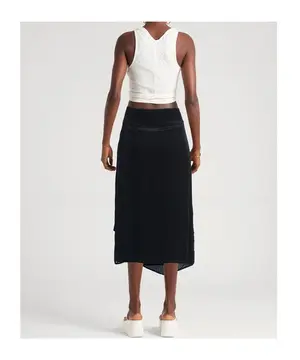 Farm Rio Asymmetrical Pleated Midi Skirt