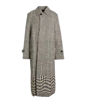 Burberry Single-breasted Checked Jacquard Coat - Gray