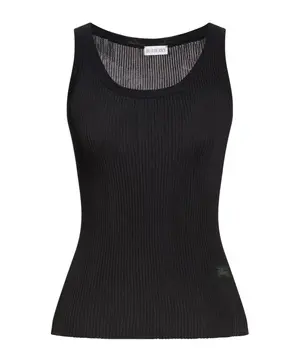 Burberry Solid Color Sleeveless T-shirt - Black