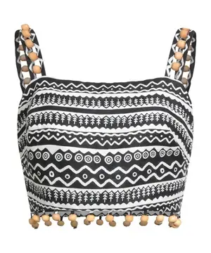 FARM RIO Farm Rio Sleeveless Square Neck Printed Top With Draped Hem