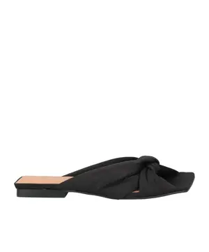 GANNI Minimal Solid Satin Sandals - Black