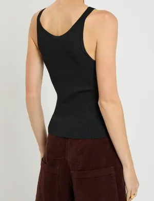 NILI LOTAN Selah Ribbed Silk Tank