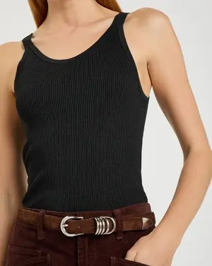 NILI LOTAN Selah Ribbed Silk Tank