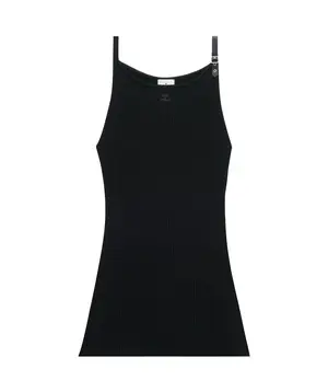 COURREGES Rib Knit U-neck Mini Dress