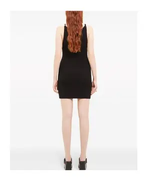 COURREGES Rib Knit U-neck Mini Dress