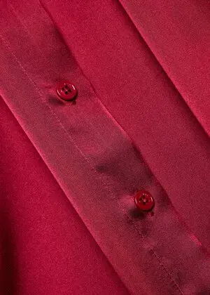 ANINE BING Amanda Silk-blend Shirt - Red