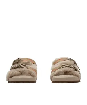 Burberry Check Shearling Urchin Sandals