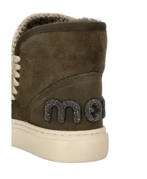 Mou Sewing Detail Round Toe Ankle Boots
