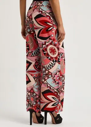 Rixo Aubree Printed Wide-leg Trousers