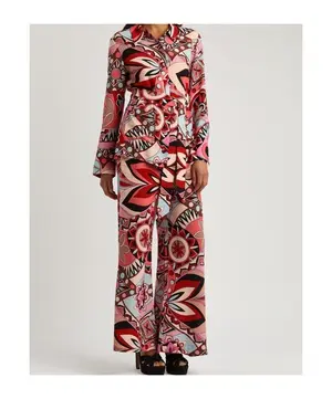 Rixo Aubree Printed Wide-leg Trousers