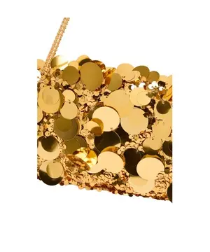 Rabanne Embellished Metallic Leather Shoulder Bag