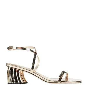 Farm Rio Metallic Leather Sandals - Nude