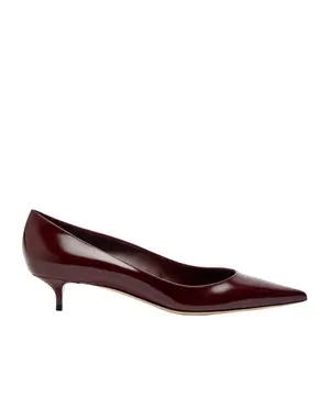 JIMMY CHOO Amelia 35 Glossed Leather Pumps - Brown