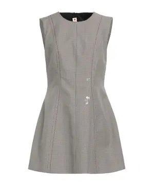 Marni Houndstooth Flared Dress - Gray