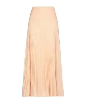 Chloé Solid Color Chiffon Midi Skirt - Nude