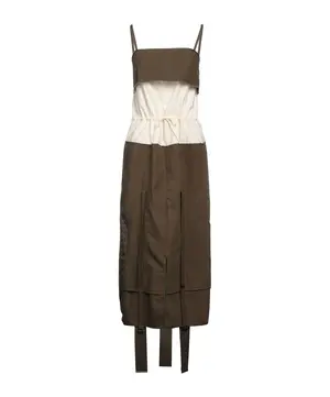 MAISON MARGIELA Sleeveless Flared Midi Dress - Brown