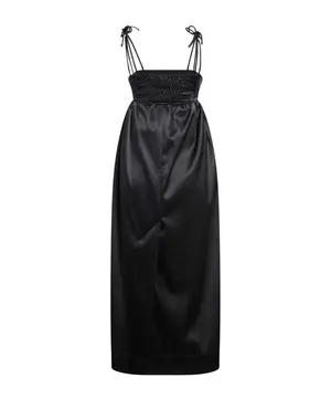 GANNI Square Neck Sleeveless Satin Maxi Dress
