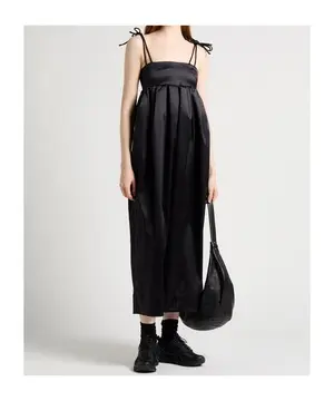 GANNI Square Neck Sleeveless Satin Maxi Dress