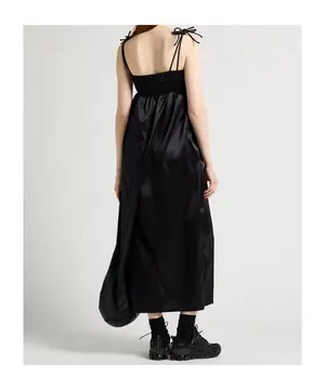 GANNI Square Neck Sleeveless Satin Maxi Dress