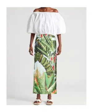 Farm Rio Floral Midi Skirt