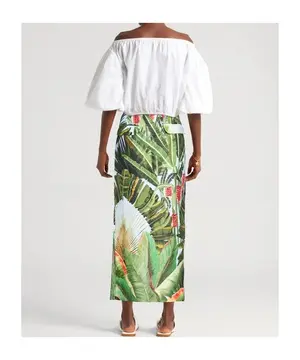 Farm Rio Floral Midi Skirt