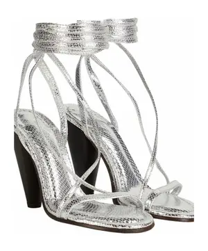 Isabel Marant Étoile Metallic Snake-print Leather High-heel Sandals