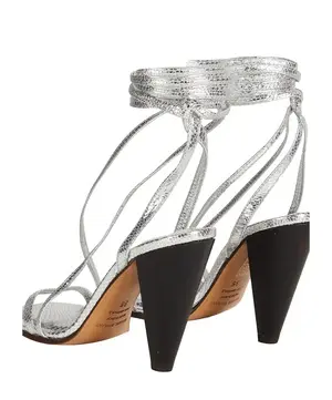 Isabel Marant Étoile Metallic Snake-print Leather High-heel Sandals