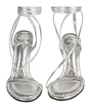 Isabel Marant Étoile Metallic Snake-print Leather High-heel Sandals