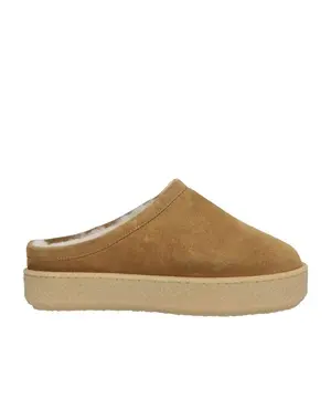 Isabel Marant Étoile Suede Shearling Lined Round Toe Mules