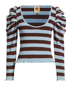 Farm Rio Striped Knit Long Sleeve Top