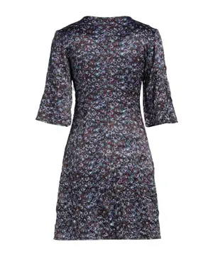 GANNI Short Sleeve V-neck Dress