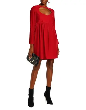 Chloé Velvet Waist-tied Dress