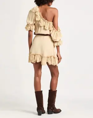 Saint Laurent Minimalist Ruffled Dress