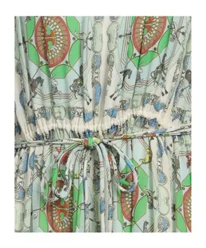 Tory Burch Printed Crepe Short Sleeve Dress