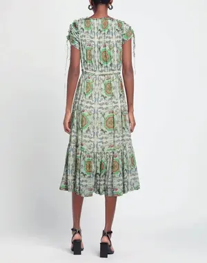 Tory Burch Printed Crepe Short Sleeve Dress