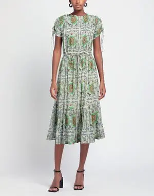 Tory Burch Printed Crepe Short Sleeve Dress
