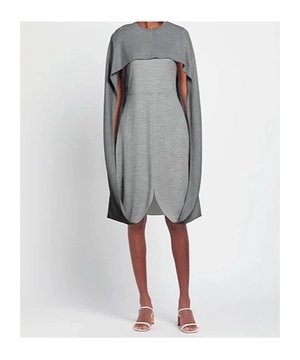 Burberry Jersey Cape Dress With Round Neck And Short Sleeves